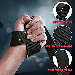 ihuan Lifting Wrist-Straps Gym for Weightlifting - Deadlift Straps for Men and Women | Workout Straps with Hand Straps for Weight Lifting | Deadlifting | Exercise | Training