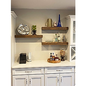 Joel's Antiques, Floating Shelf, Mountable, Rustic, Solid Wood, Pine, Medium Brown, Chunky, (3" x 7" x 36")