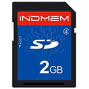 INDMEM SD Card 2GB Class 4 Flash Memory Card 2G SLC Stanard Secure Digital Cards (1PC)