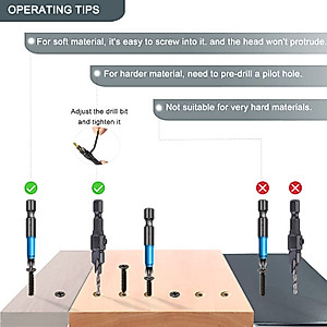 380PCS Flat Head Phillips Wood Screws Assortment Kit, Carbon Steel Self-Tapping Screw with Adjustable Wood Countersink (CSQ235 M3.5)