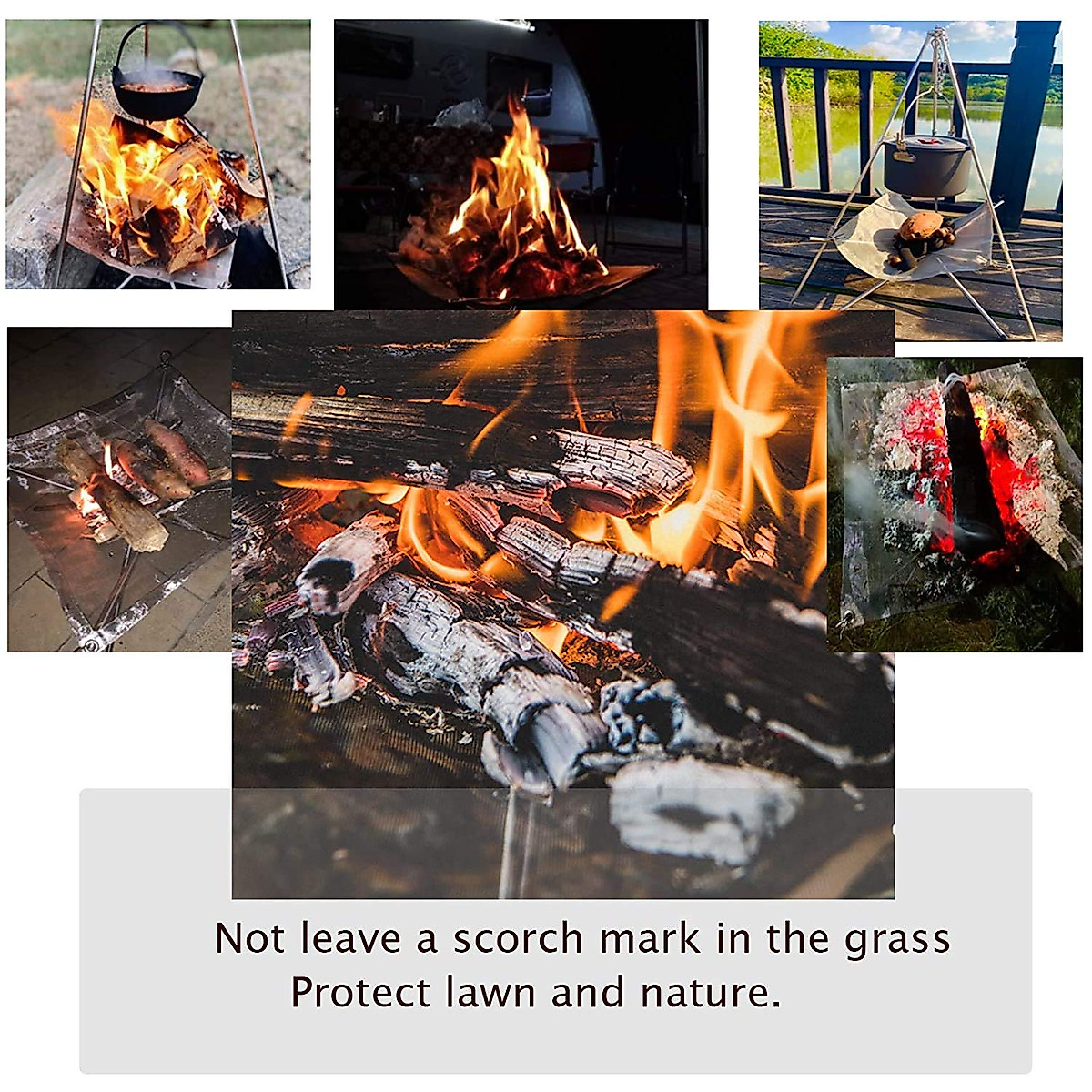 Finderomend Portable Fire Pit for Camping 22 Inch Mesh Collapsible Folding Fire Pit with Stainless Steel for Campfire, Outdoor, Camping and Travel- Include Carry Bag