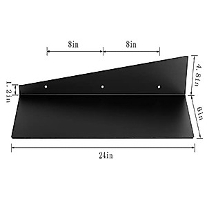 POEMAX Floating Shelves,Metal Wall Shelf Set of 2,Heavy-Duty Hanging Shelves,Multiple Combination Mode Wall Mounted Shelves