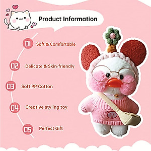 MelonArt Cute White Duck Stuffed Plush Toy 12'' Ducky Animal Stuffed Soft Toys Doll Birthday Gift for Kids Boy Girl Room Decoration