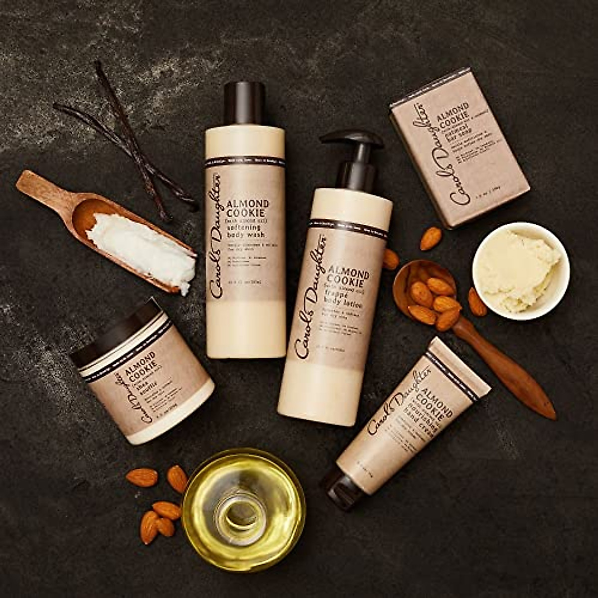 Carol’s Daughter Almond Cookie Body Gift Set For Dry Skin, Blended with Almond Oil, Contains Sulfate Free Body Wash, Hand Cream, and Body Lotion, Paraben Free