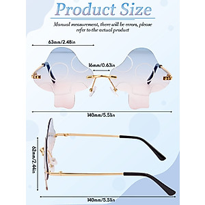 12 Pairs Mushroom Sunglasses Rimless Irregular Funny Mushroom Glasses Retro Trendy Prom Glasses for Women Mushroom Party Favor