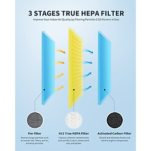 DeedMo Air Purifiers for Home Large Room, 1200 Sq Ft Coverage with PM 2.5 Display Air Quality Sensor, H13 True HEPA Filter Remove 99.97% of Pets Allergies Dust Smoke, Double-sided Air Inlet