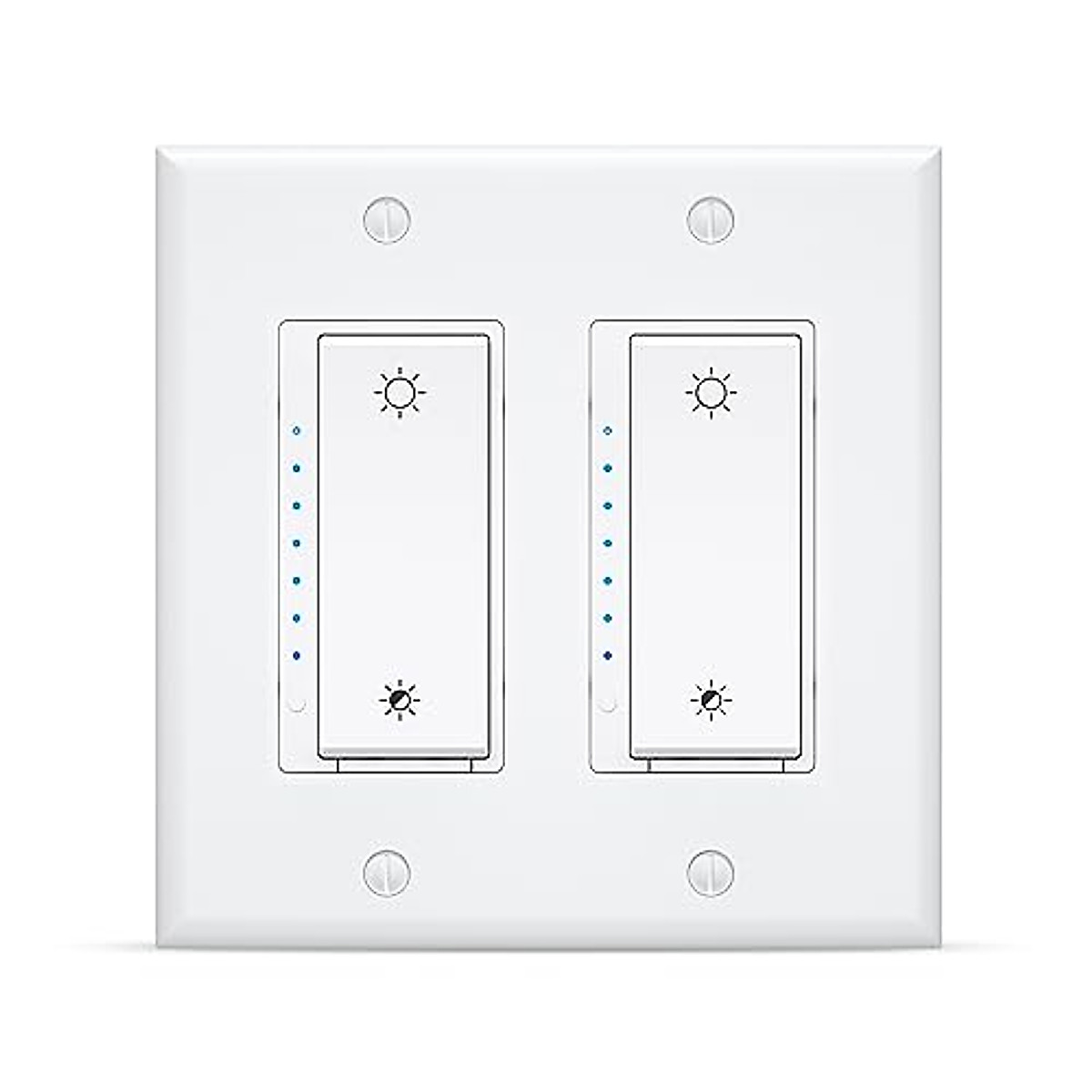 Lesim Smart Wi-Fi Dimmer Switch 2Gang Compatible with Alexa and Google Assistant, Single Pole, Needs Neutral Wire