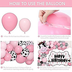 Cow Balloons Garland Arch, With Pink White Cow Print Balloon Animal Balloon Farm Cow Birthday Party Baby Shower Birthday Party Decorations