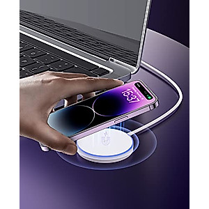 (2 Pack) Magnetic Wireless Charger, 15W Max Wireless Fast Charging Pad for iPhone 15 14 13 12 Series and AirPods, Magnet Apple Mag Safe Charger with 5ft Dual Charging Port Cable (Mag-Safe)