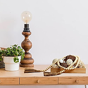 20 Pieces Decorative Balls for Bowls, Assorted Decorative Balls Set, Bowl Decorative Filler and 58 Inches Wood Bead Garland with Tassels for Vase Bowl Filler Table Decoration