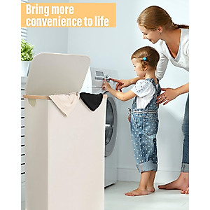 100L Laundry Hamper With Wheels,Large Collapsible Rolling Laundry Basket,Dirty Clothes Hamper With Lid in Laundry Room Bedroom Bathroom College Dorm for Adults,Beige
