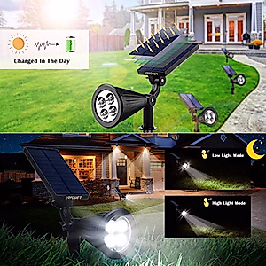 URPOWER Solar Lights Outdoor, 2-in-1 Waterproof Adjustable Solar Spotlights Outdoor Wall Light, Dusk-to-Dawn Solar Powered Landscape Lights for Backyard/Garden/Pathway/Pool/Porch (4Pack, Cool White)