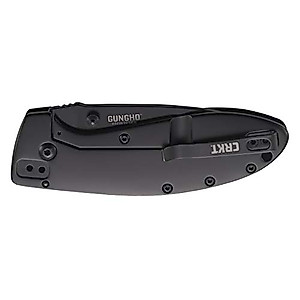 CRKT Gungho EDC Folding Pocket Knife: Everyday Carry, Black Tanto Blade, Assisted Open, G10 Handle, Reversible Pocket Clip 7740