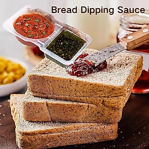 mikloza 5/15/25PCS Double Compartment Condiment Container, Portable Reusable Sauce Container, Dual Compartment Containerfor for Condiment, Dip, Sauce, Sampling and Travel Snacks (5Pcs)