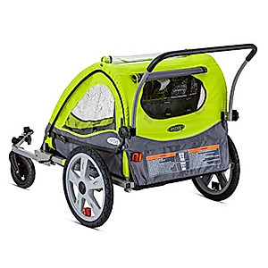Instep Quick-N-EZ Double Tow Behind Bike Trailer, Converts to Stroller/Jogger, Green