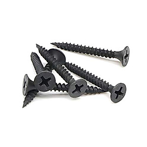 IMSCREWS Drywall Screws, #7 x 1-3/8 Inch Phillips Flat Wood Screws 200pcs, Fine Thread Black Phosphate, Self-Tapping Carbon Steel Interior Screws for Timber MDF Sheetrock