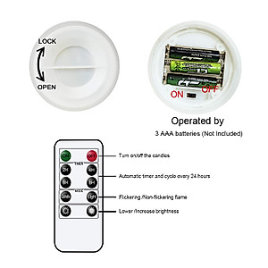 GenSwin Flickering Flameless Candles, Waterproof LED Candles with Remote and Timer,Battery Operated Pillar 3D Wick Candles for Indoor Outdoor Lanterns, Won’t melt, Long-Lasting(White, Set of 3)