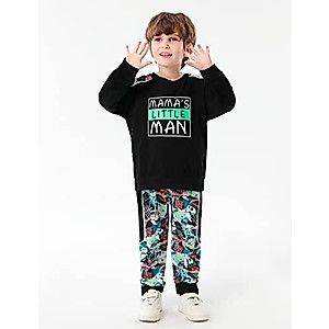 KANGKANG Toddler Boy Clothes, 2t Boys Clothes 3t Boy Clothes Dinosaur Pattern Letter Printed Long Sleeve Crewneck Sweatsuit Top and Pants 2 Pcs Fall Winter Toddler Clothes Outfits Set