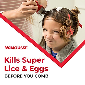 Vamousse Lice Treatment Mousse (6 fl oz), Clinically Proven to Kill Super Lice & Eggs, Easy to Apply & Rinse, Pesticide-Free & Non-Toxic, Includes Reusable Steel Comb