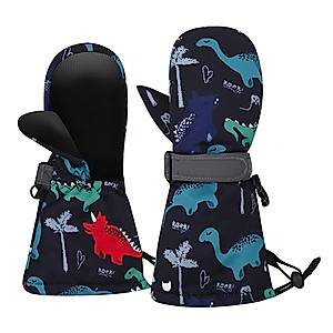 Duoyeree Waterproof Kids Mittens Gloves with Fleece Lined for Boys Girls Winter Snow Skiing Thick Insulated for Cold Weather