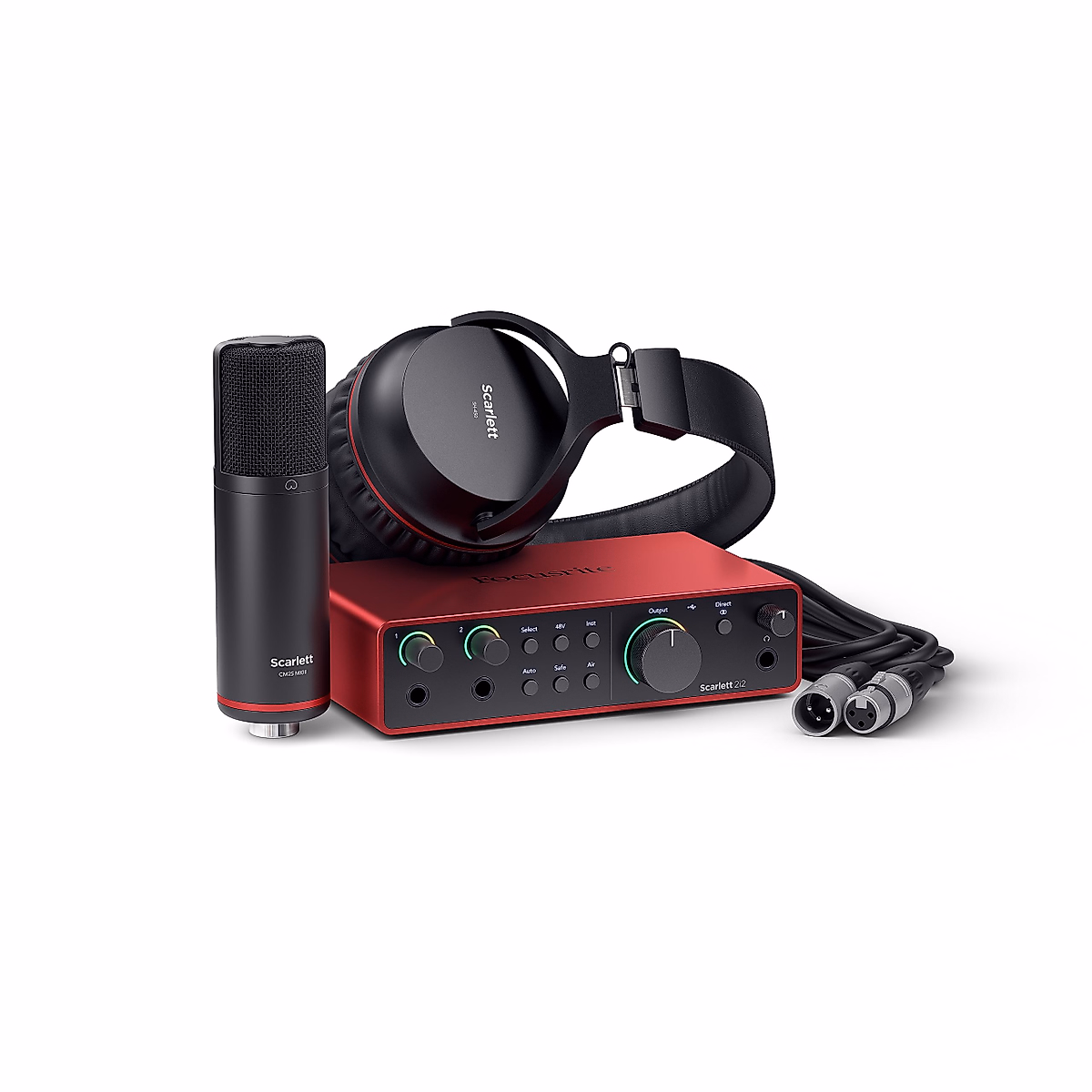 Focusrite Scarlett 2i2 Studio 4th Gen USB Audio Interface Bundle for the Songwriter with Condenser Microphone and Headphones for Recording, Streaming, and Podcasting (Renewed) (Renewed)