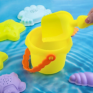 3 otters Beach Toys Set, Baby Beach Toys Beach Shovels RakesTool Kit Sand Bucket Boys and Girls Beach Toys Set 9PCS