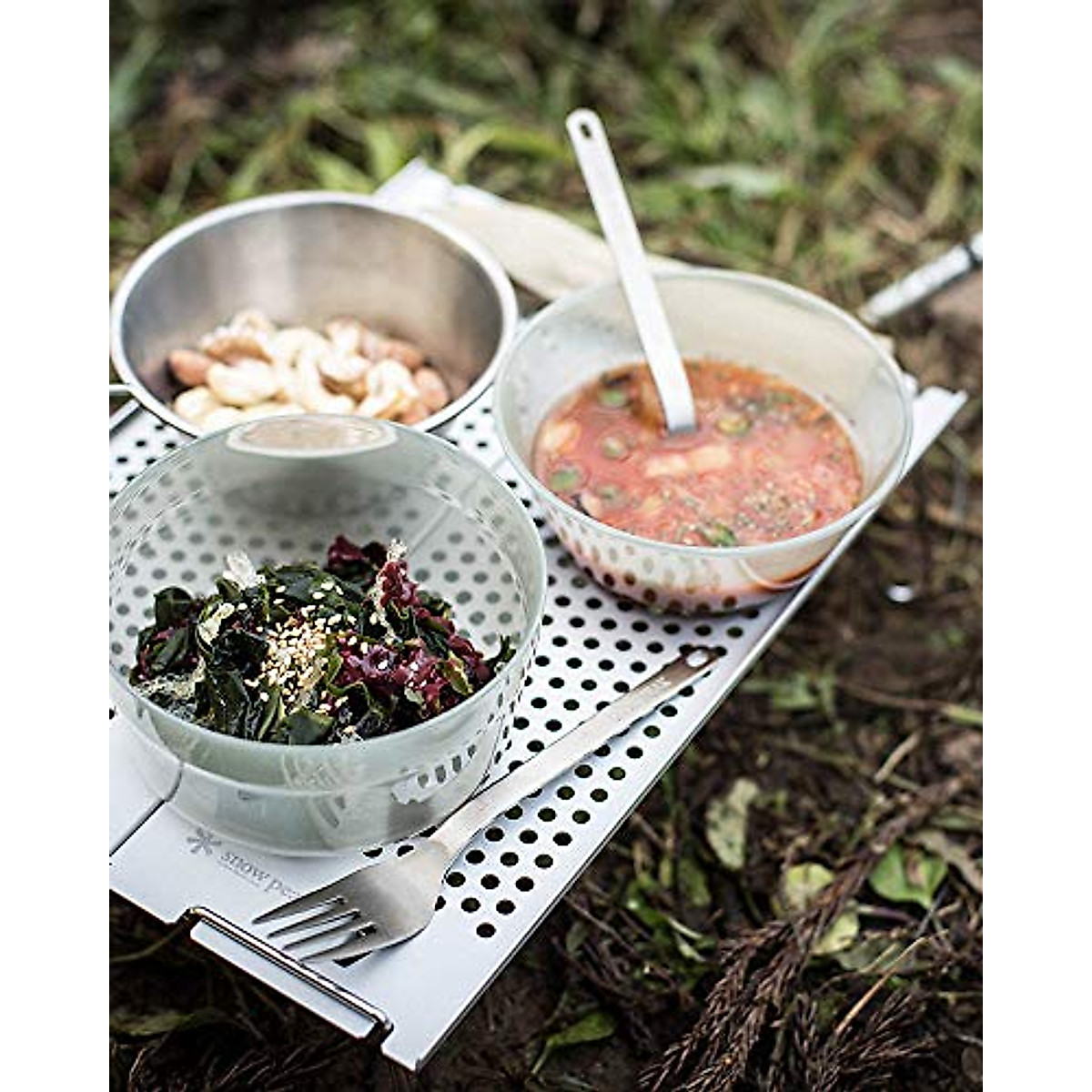 Snow Peak Titanium Fork & Spoon Set - Ultralight & Portable Camping Utensil Set - Durable Titanium Cutlery with Canvas Travel Case