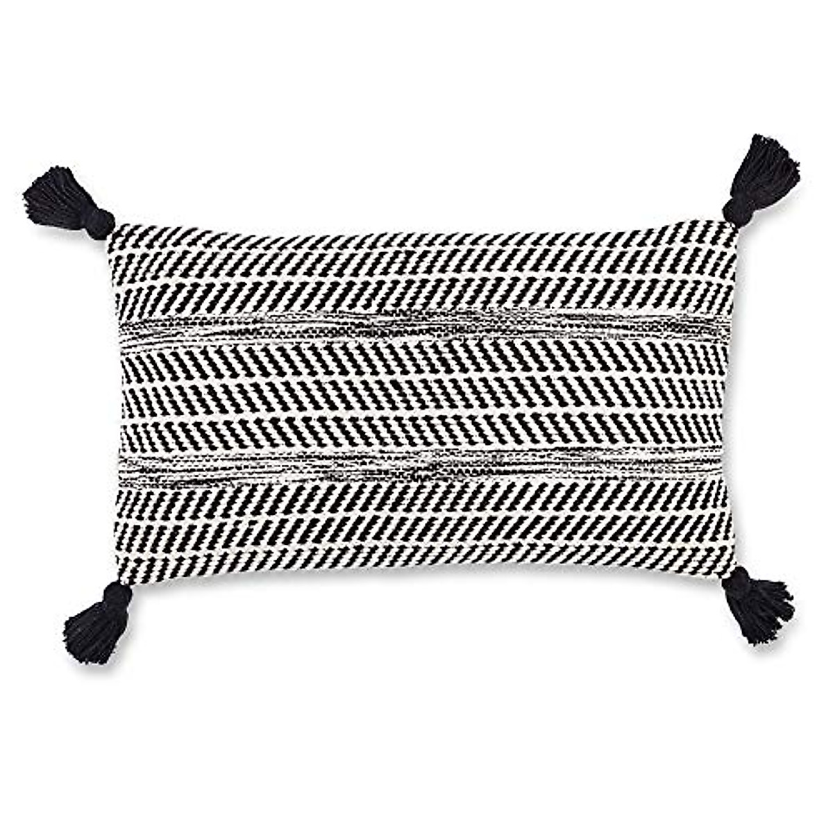 Lone Elm Studios Cotton Woven Lumbar Pillow Home Decor, 12InL x 20InW x 5.5InH, Multicolor