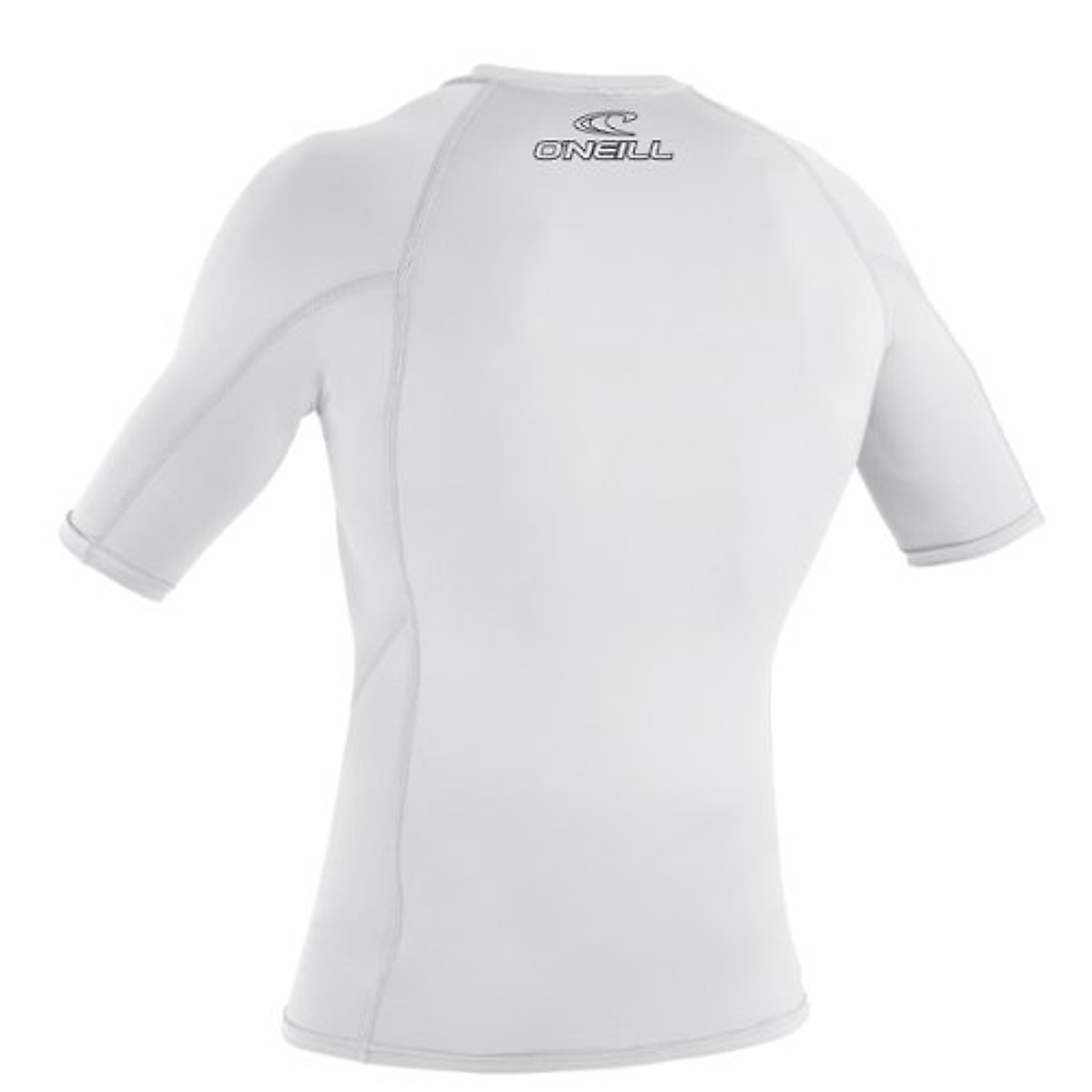 O'Neill Wetsuits Men's Basic Skins UPF 50+ Short Sleeve Rash Guard, White, Large