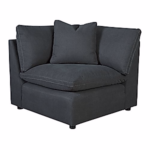 Signature Design by Ashley Savesto Feather Blended Cloud Armless Wedge, Dark Gray