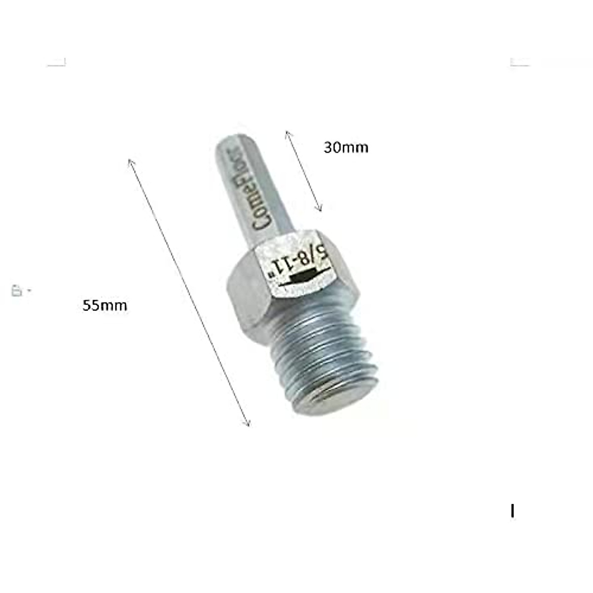 ComeFloor Core Drill Bit Arbor Adapter for Threaded Diamond Hole Saw 3/8" Hex to 5/8"- 11 Male Drill Sanding Attachment Arbor Shaft Adapter
