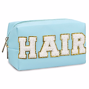 Gosuoa Preppy Makeup Bag,Skincare Bag,PU Leather Portable Waterproof Preppy Stuff for Travel Toiletry Bag,Makeup Bag for Girls Women