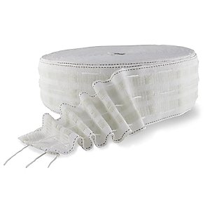 MJMP Curtain Pleating Tape 6 Yards White British Style, Perfect for Making Home Decor Projects.(6 yard 2.8 inch)