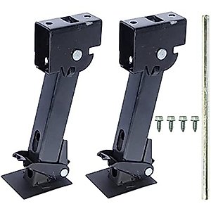 Southwest Wheel Pair of Black Painted Telescoping Trailer Stabilizer Jacks with Handle and Mounting Hardware (1000 lbs. support capacity 650 lbs. lift capacity each)