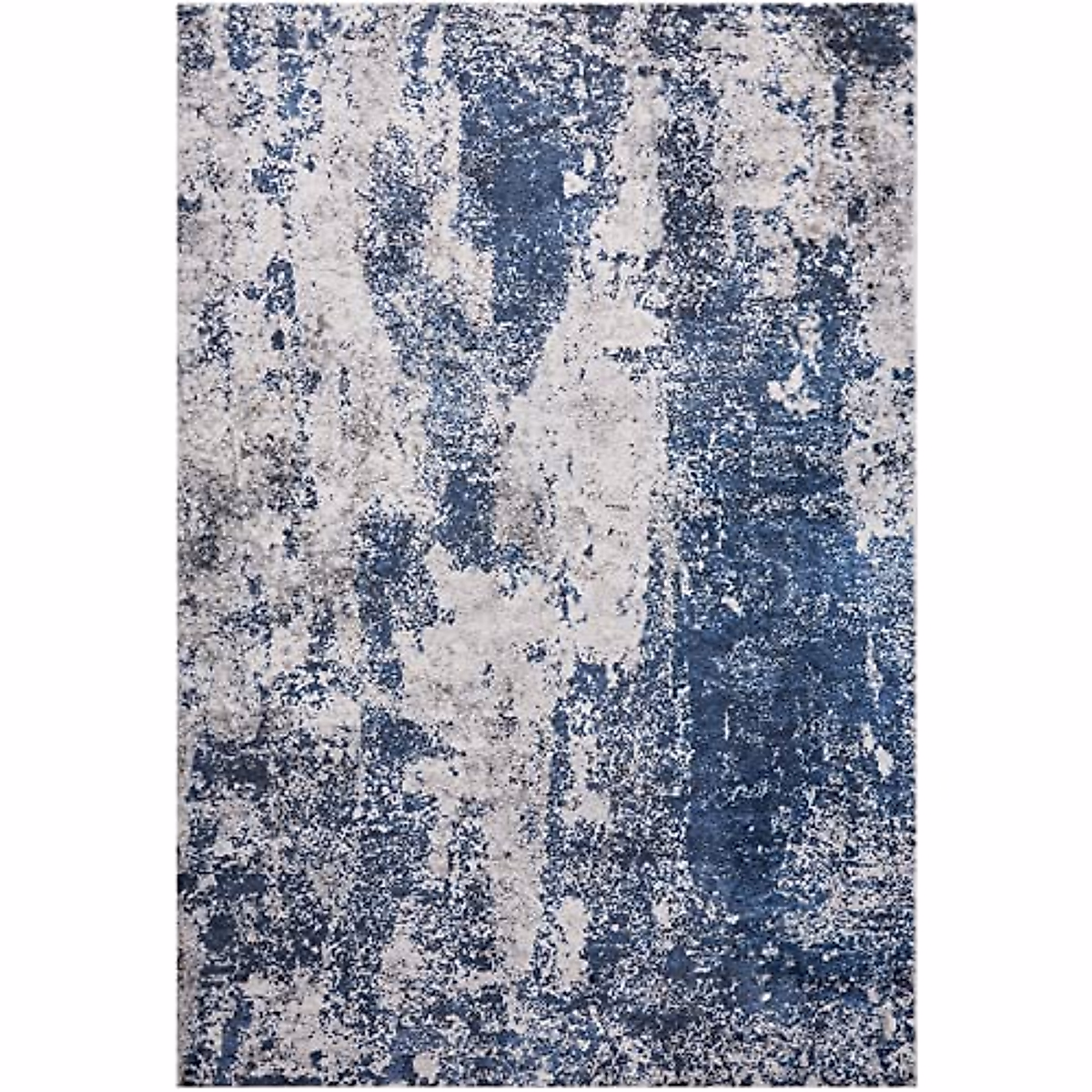 Area Rug Living Room Rugs: 5x7 Large Soft Indoor Carpet Modern Abstract Decor Rug with Non Slip Rubber Backing for Under Dining Table Nursery Home Office Bedroom Blue