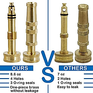 Twinkle Star Heavy-Duty Brass Adjustable Twist Hose Nozzle, 2 Pack, TWIS3432