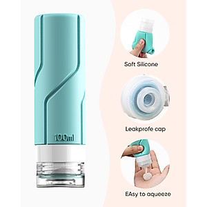 Travel Bottles Set for Toiletries, Travel Essentials Silicone Travel Bottle, Tsa Approved Travel Size Containers for Shampoo, Conditioner, Lotion - Squeezable Tubes Easy Dispensing(BPA Free)