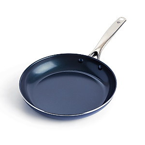 Blue Diamond Cookware Diamond Infused Ceramic Nonstick 12" Frying Pan Skillet, Oven Safe, Blue & Cookware Diamond Infused Ceramic Nonstick 10" Frying Pan Skillet, Oven Safe, Blue