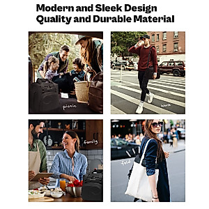 SUNNY BIRD 12L Large Insulated Lunch Bag, Leakproof and Foldable Lunch Cooler Box for Women Adult and Men, Fits 18 Cans (Black 01)