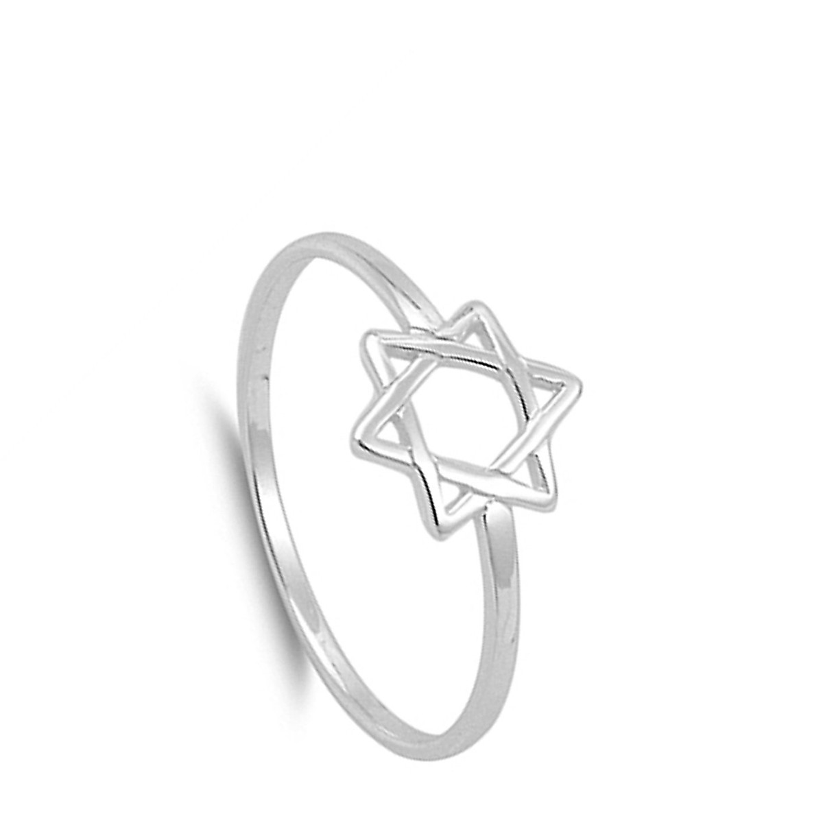 Star of David Religious Unique Ring New .925 Sterling Silver Band Size 6