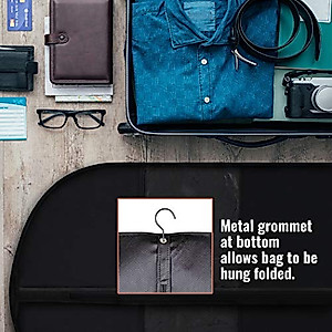 PLX 60" Black Garment Bags for Hanging Clothes, Women Dress Bag Men Suit Bag for Travel and Clothing Storage of Shirts, Fur Coats, Dance Costumes Suit Cover Closet Storage Long Garment Bags w/Zipper