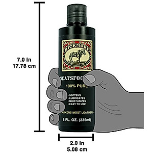 Bickmore 100% Pure Neatsfoot Oil 8 oz - Leather Conditioner and Wood Finish - Works Great on Leather Boots, Shoes, Baseball Gloves, Saddles, Harnesses & Other Horse Tack