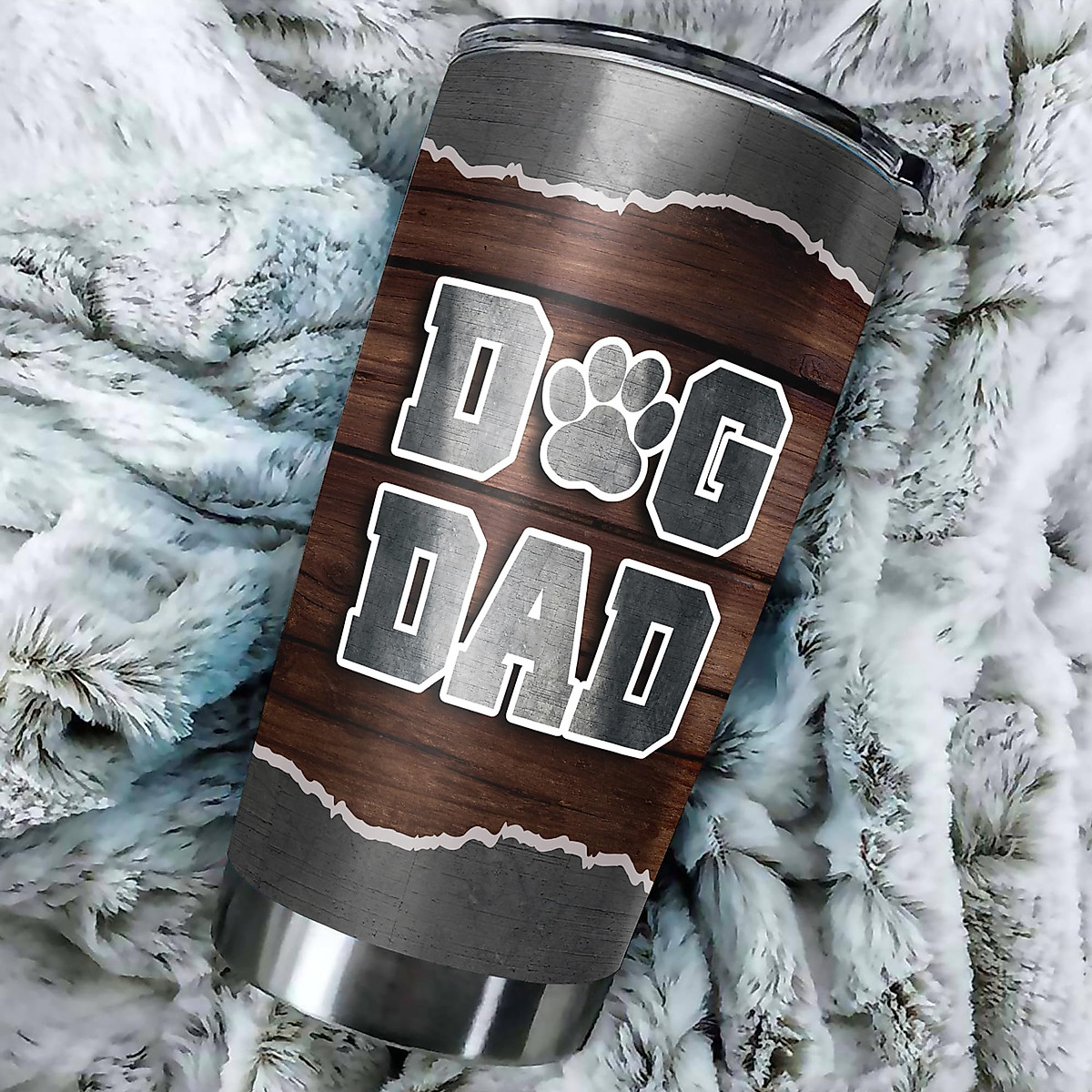 Personalized Dog Dad Tumbler Custom Photo Travel Coffee Mug Insulated Cup with Lids Stainless Steel 20 30 Oz Gifts for Men Dads from Best Pet Lovers Fathers Day