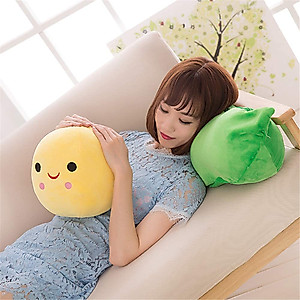 Giant Peas in A Pod Plush Toy Pea Pod Pillow Cute Pea Stuffed Toys Plant Doll Various Sizes (Yellow Beans,9.8''/25cm)