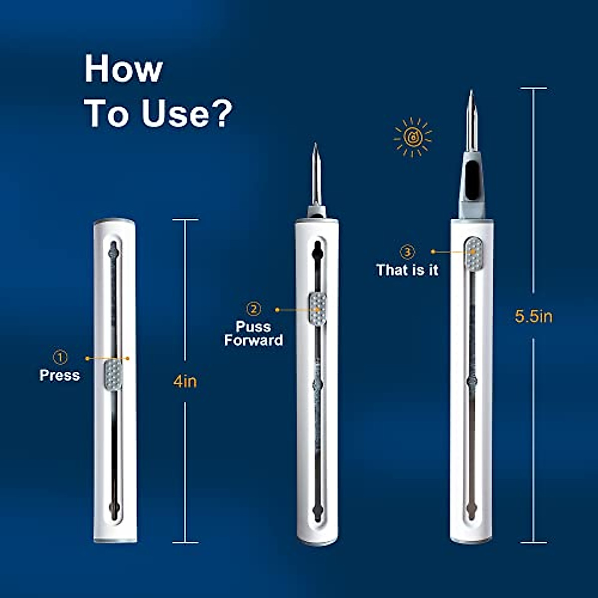 Bluetooth Earbuds Cleaning Pen 3 in 1 Cleaner Kit Earphone Brush, Multi-Function Portable Soft Cleaning Brush Pen Tools for Airpods Pro 1 2 3 Camera Lens Phone in-Ear Headphones Case