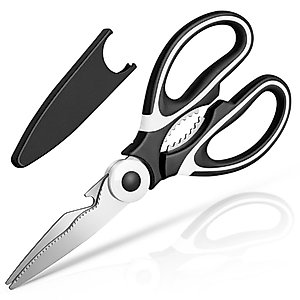 Kitchen Shears - QtoiKce Kitchen Scissors Heavy Duty Stainless Steel Food Shears for Cutting Meat, Fish, Poultry Shears Multipurpose Utility Scissors