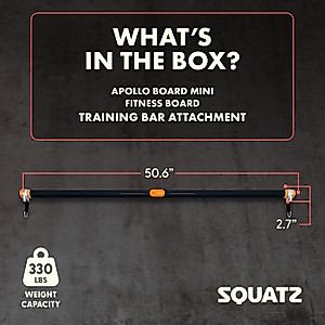 SQUATZ Resistance Bar For Apollo Board - Adjustable and Detachable Resistance Rod for Full Body Workout, Easy to Use and Disassemble, Heavy Duty, Use with Apollo Fitness Board
