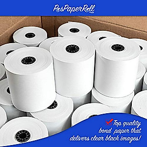 3" x 165' CASH REGISTER ROLLS,1 PLY BOND PRINTER POS PAPER ROLL 50 ROLLS/CASE (Double Solid Core)