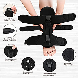 Upgrade Plantar Fasciitis Night Splint ,Haisalin Foot Drop Orthotic Brace for Women & Men,Relief Brace for Plantar Fasciitis Relief, Heel, Ankle, Arch Foot Pain, Achilles Tendonitis,Matching Arch Support Insoles(Black)