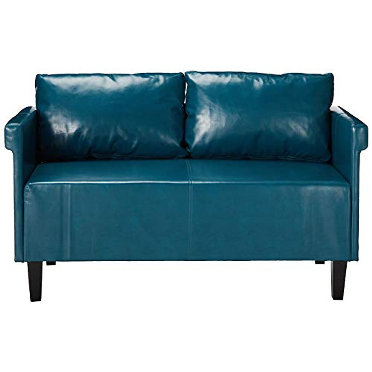 Christopher Knight Home Bellerose Leather Settee, Teal Dimensions: 26.00”D x 54.75”W x 27.50”H